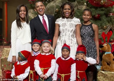 PIC: The Obamas Couldn't Contain Themselves at Annual Christmas Party ...