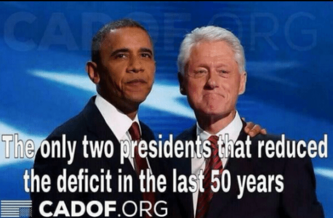 The Only Two Presidents to Reduce the Deficit in The Last 50 Years - PIC